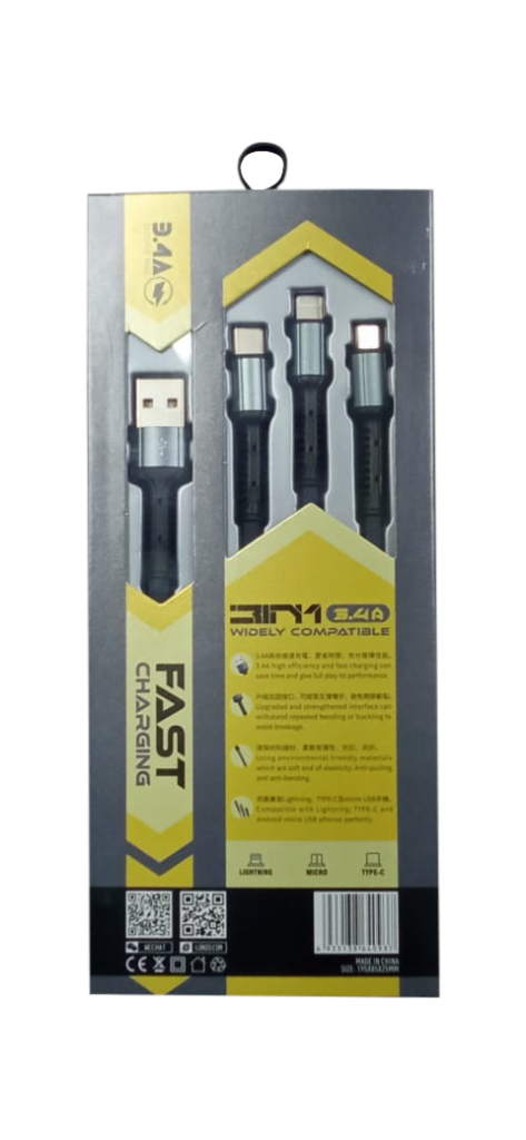 Cable de datos LDNIO LC-93 3 EN 1 - CelularFin